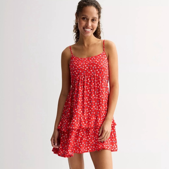 Dresses | Red Floral Sundress | Poshmark